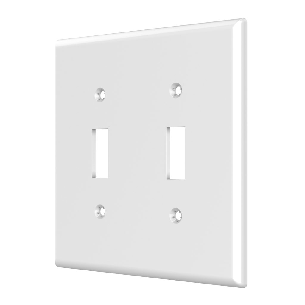 2-Gang Toggle Switch Wall Plate, Standard Size, Polycarbonate ...