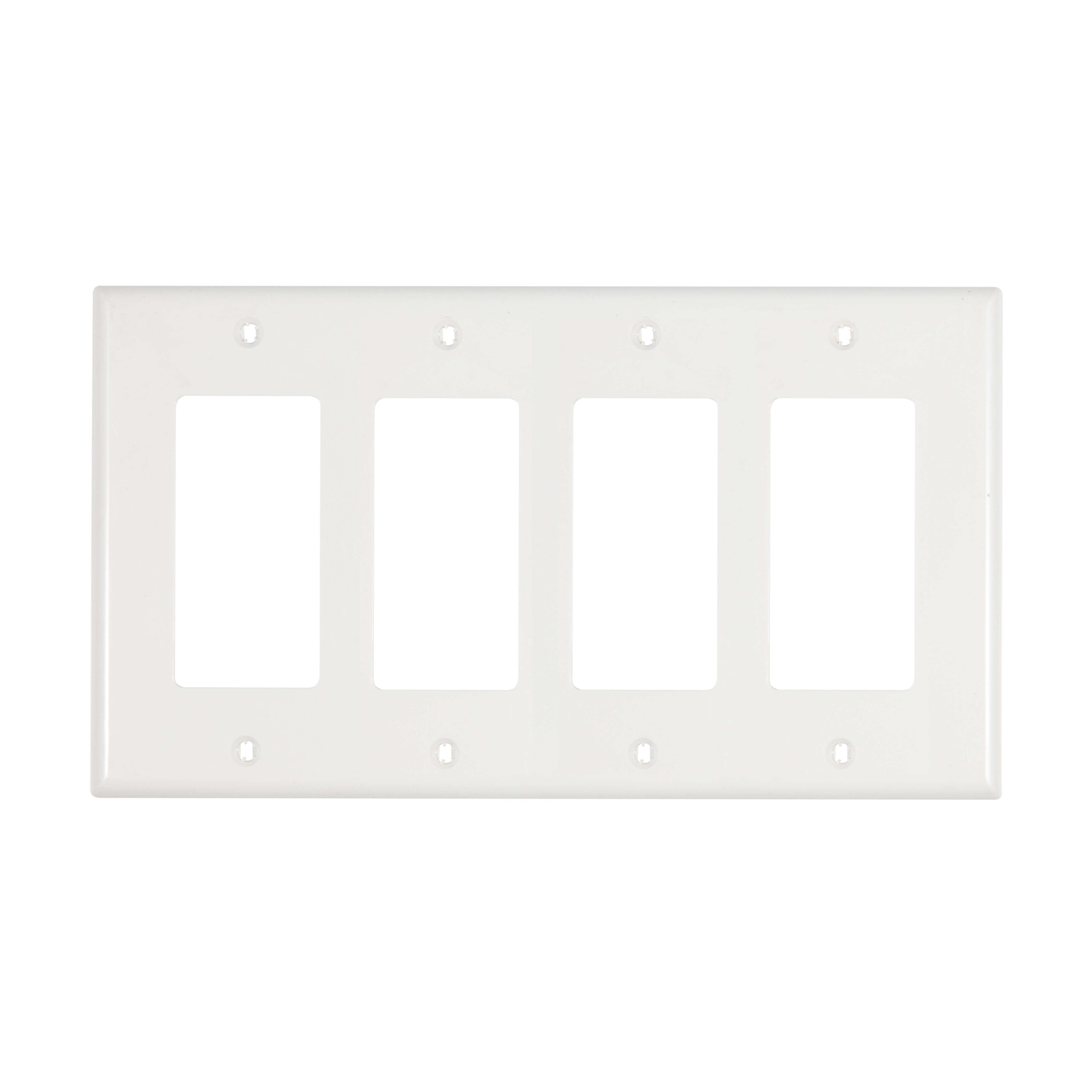 4-Gang Decorator Wall Plate, Mid-Size, Polycarbonate Thermoplastic ...
